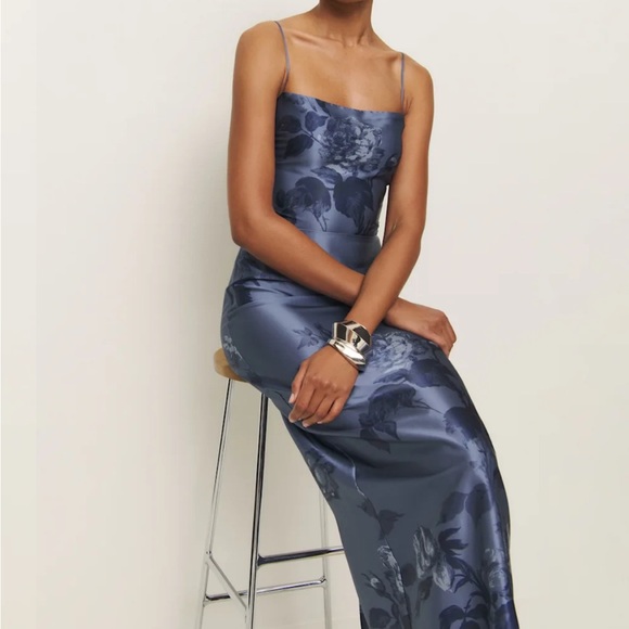 Reformation | Dresses | Reformation Frankie Silk Dress In Trieste Border | Poshmark